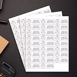 Christmas Address Labels - 150 Personalized Self-Adhesive Stickers, Simple Flat Sheet Custom Holiday Return Labels