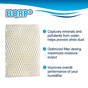 HQRP 4-Pack Wick Filter Compatible with Honeywell HCM750, HCM-750B, HCM750B, HCM-750-TGT, HCM750TGT Humidifiers, Replacement for HAC-700, HAC-700PDQ, HAC700PDQV1 Filter B