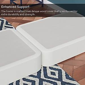 Continental Mattress 4" Split Wood Traditional Box Spring/Foundation for Mattress, Twin, White