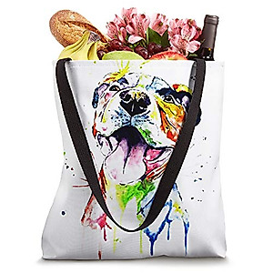 Colorful Pit-bull Terrier Dog Love-r Dad Mom, Boy Girl Funny Tote Bag