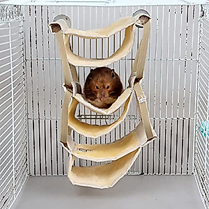 Mipcase Chinchilla Hanging Layer Hedgehog Hamster Yellow Rat Multi- Pet Accessories Glider Little Perched Small Gerbil Multi-Layer Pig Bed Super Hammock Multi Guinea House Warm for