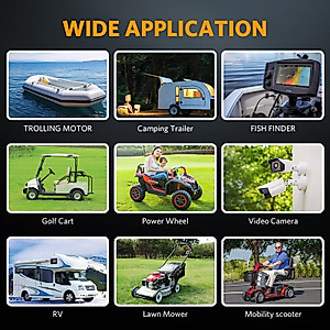 GOLDENMATE 12V 200Ah LiFePO4 Lithium Battery, Rechargeable Battery Up to 15000 Cycles, Built-in BMS, Max 2560Wh, Perfect for RV, Camping, Solar, Marine, Trolling Motor, Golf Cart, Off-Grid Application