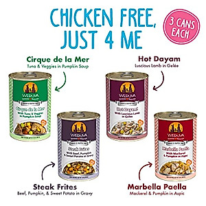 Weruva Classic Dog Food, Variety Pack, Chicken Free, Just 4 Me, Wet Dog Food, 14oz Cans (Pack of 12)