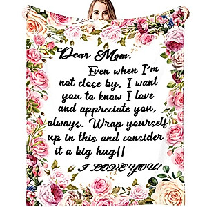 Gifts for Mom Blanket to My Mom from Daughter Son Soft Flannel Bed Throw Blankets for Birthday/Mothers Day 80"X60"