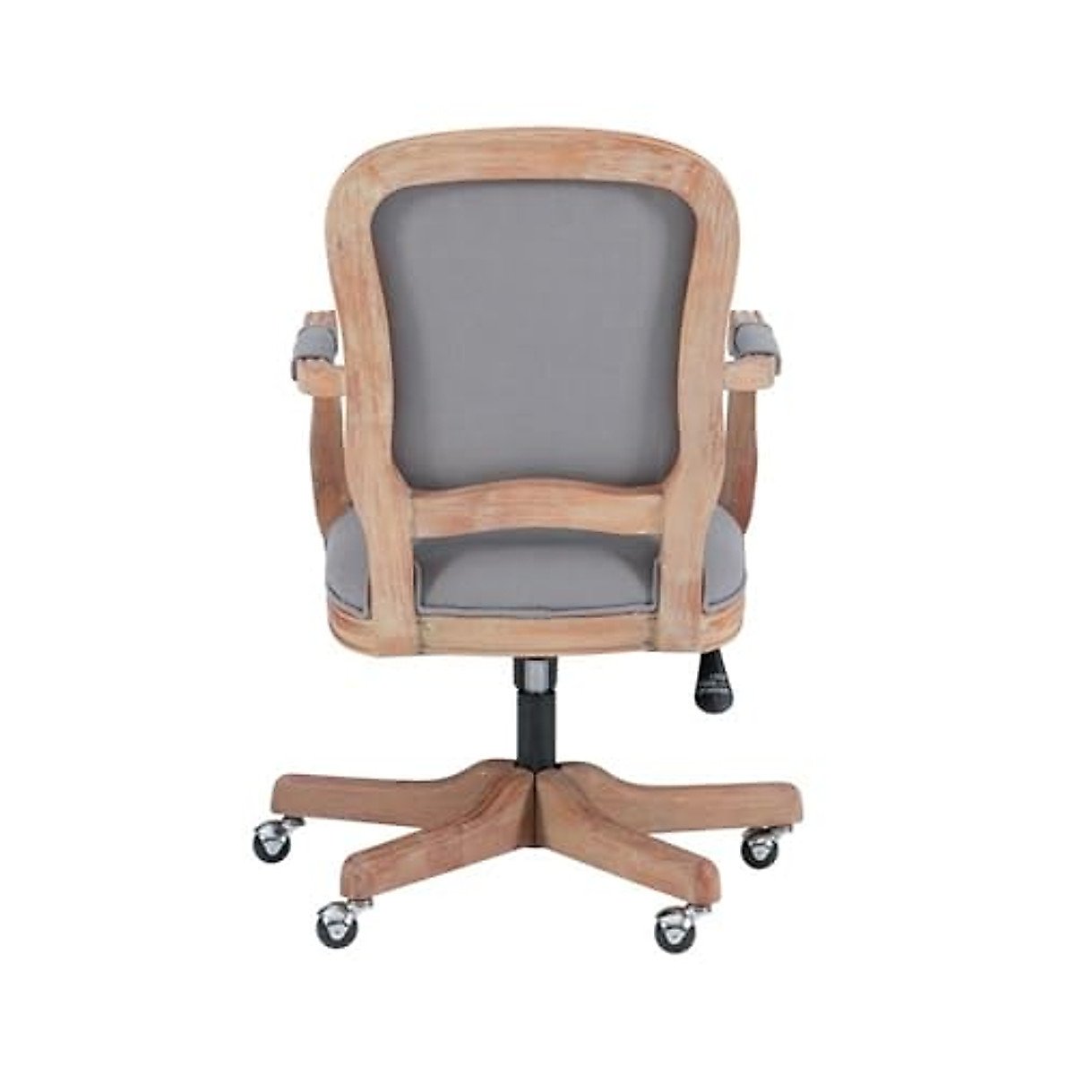 Riverbay Furniture 19" - 23" Seat Height Transitional Wood & Fabric Office Chair with Brushed Silver Casters, Gas Lift, Adjustable Height, Some Assembly Required, in Light Gray Finish