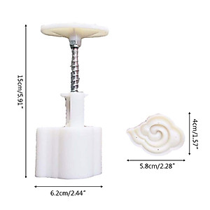 Non-stick Mooncake Mold Muffin Cupcake Mold 50g Cookie Cutter with 3D Clouds Stamp Hand Press Moon Cake Mold DIY Bakeware Mid-autumn Festival Baking Mold for Cookie Biscuit Chocolate Pumpkin Pie