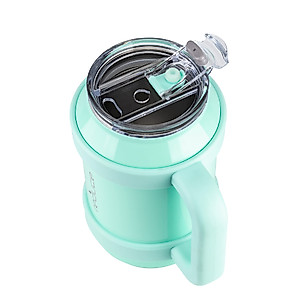 Reduce 32 oz Mug Tumbler, Stainless Steel with Handle - Keeps Drinks Cold up to 30 Hours - Sweat Proof, Dishwasher Safe, BPA Free - Mild Mint, Opaque Gloss