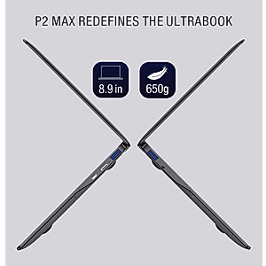 GPD P2 Max, Portable Ultrabook Laptop 8.9" Touch Screen Win 10 Home CPU Intel m3-8100Y 8GB RAM/512GB Storage Built-in Camera (Amber Black)