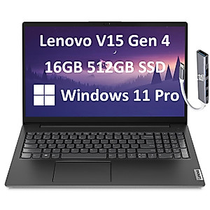 Lenovo Laptop V15 for Business (15.6" FHD, AMD 6-Core Ryzen 5 5500U (Beat i7-1065G7), 16GB RAM, 512GB SSD), Webcam w/Shutter, Military Grade, Numeric Keypad, IST Hub, Ethernet, Wi-Fi, Win 11 Pro