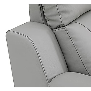 Blackjack Furniture Walker Leather Match Upholstered Reclining Living Room Sofa, Gray