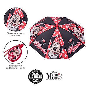 Disney Kids Umbrella and Poncho Raincoat Set, Minnie Mouse/Moana/Vampirina Girls Rain Wear For Toddler 2-3 or Kids 4-7
