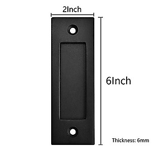 Fpz-bd Running Black 6 inch Sliding Barn Door Finger Pull Set | Heavy Duty Modern Simple Invisible Handle| with Flat Bottom Easy to Install