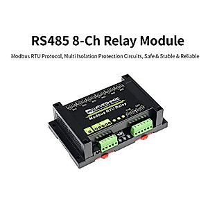 Waveshare Industrial Modbus RTU 8-ch Relay Module with RS485 Interface Multi Isolation Protection Circuits Comes with an ABS Enclosure