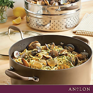 Anolon Advanced Home Hard-Anodized Nonstick Open Stock Cookware (8.5 Qt. Wide Stockpot, Bronze)