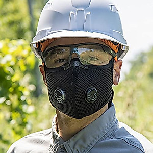 Klein Tools 60442 Face Mask, Reusable with Replaceable Filter, Washable Fabric Anti Pollution Shield Mask, Adjustable Nose Clip