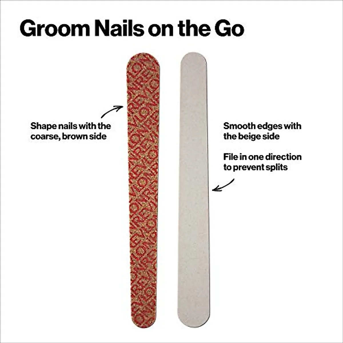 Compact Nail File by Revlon, Dual Sided Nail Care Tool, Smooths & Shapes Nails, Easy to Use, Compact Emery Boards (Pack of 10)