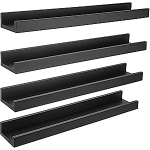 kieragrace FN00298 Modern Floating-Shelves, Set of 4, Black