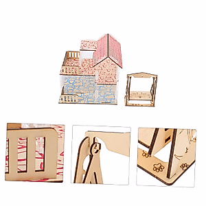 balacoo 1 Set Hamster Villa Gerbil Hideout Small Animal Play Toys Tunnel House Guinea Pig Hideout Guinea Pig Hideaway Hedgehog Hut Hamster Hut Rat Playground Guinea Pig Cage Acrylic Wooden