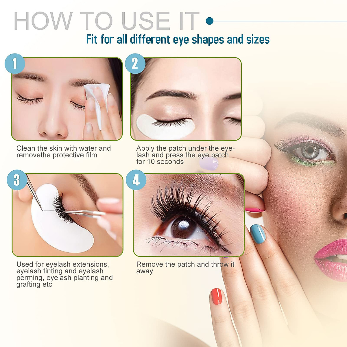 110 Pairs C. ARTIST 100% Natural Eyelash Extension Under Eye Gel Pads patches kit Collagen Aloe Vera Hydrogel Eye Patches Eyelash Extension Supplies Tools, Lash Extension Supplies, lash tech supplies