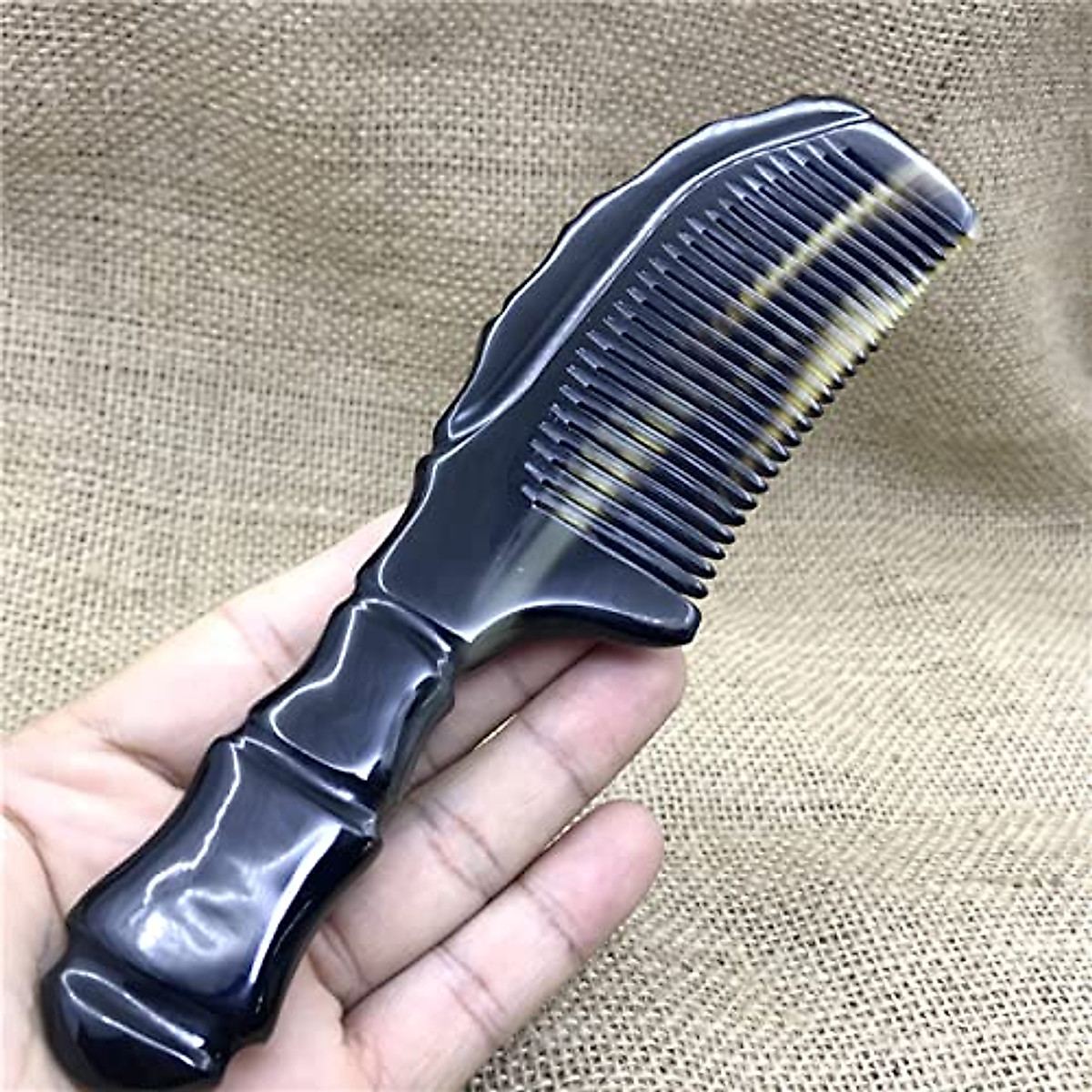 100% Handmade Anti-Static Natural Horn Comb - YOEIOCLR Thickened Handle Premium Quality Horn Comb- Professional hair care and Straighten Massage Comb(8.35in- Pack of 1)