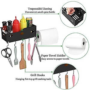 Griddle Caddy for 28" 36" Blackstone Griddles, No Drilling Blackstone Griddle Grill Accessories Space Saving Storage Box, Griddle Caddy BBQ Accessories Organizer with Paper Towel Holders