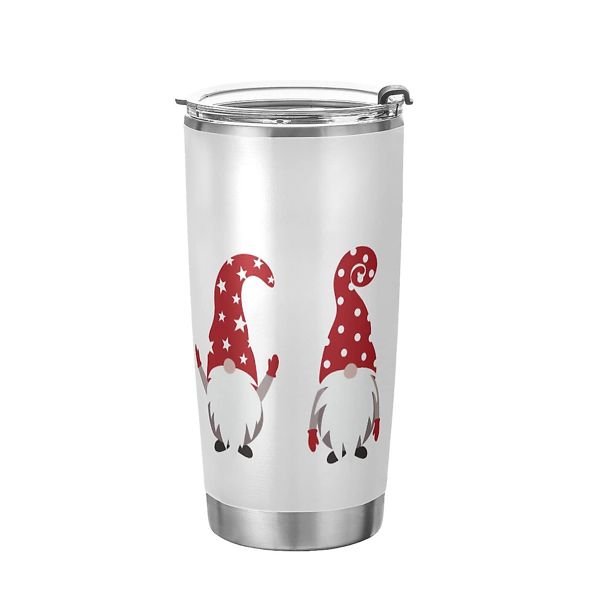 Yasala Christmas Tumbler Star Heart Hat Gnome Insulated Coffee Cup Back to School Beverage Container Office Travel Mug with Straw and Lid 20oz Holiday New Year Gift