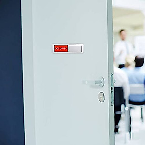 Vacant Occupied Privacy Sign, Vacant Occupied Door Sign for Home Office Restroom Conference Hotels Hospital, Slider Door Indicator Tells Whether Room Vacant or Occupied, 7'' x 2'' - Silver
