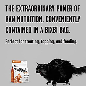 BIXBI Rawbble Freeze Dried Cat Food, Chicken Recipe, 3.5 oz - 95% Meat and Organs, No Fillers - Pantry-Friendly Raw Cat Food for Meal, Treat or Food Topper - USA Made in Small Batches
