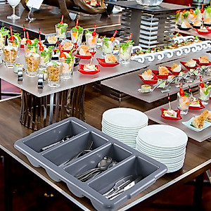 Callyne 4-Pack Plastic 4 Compartment Cutlery Bin, Flatware Storage Tray