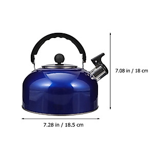 Housoutil Blue mirror Stove Top Tea kettle, Stovetop Whistling Tea Pot,Food Grade Stove Tea Pot with Heat Resistance Handle, Anti-Rust and Loud Whistling, Stainless Steel Tea kettle for Stovetop
