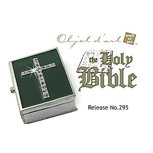 Objet D'Art Release #295 "The Holy Bible" The Good Book Handmade Jeweled Metal & Enamel Trinket Box