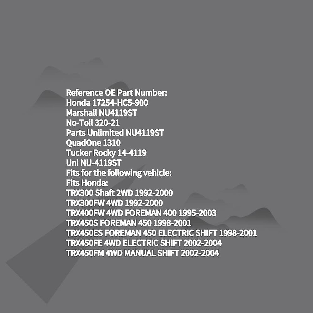 17254-HC5-900 Air Filter with Clamp Fits Honda Rancher 350 400 Foreman 400 450 Fourtrax 300 1992-2000 Replace 17254-HC5-900