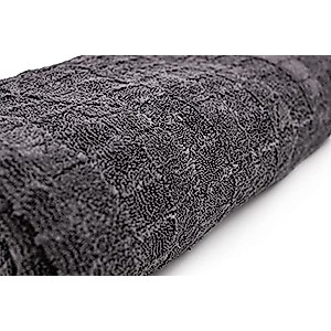 The Rag Company - The Gauntlet Drying Towel - 70/30 Blend Korean Microfiber, Designed to Dry Vehicles Faster, More Thoroughly & More Gently Than Others, 900gsm, 20in x 30in, Ice Grey + Grey