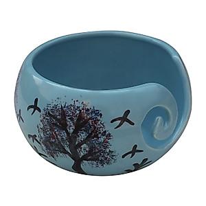 for Mom: 7-Inch Ceramic Yarn Bowl for Crocheting – Tangle-Free Knitting with Smooth Spiral Outlet by Abhandicrafts