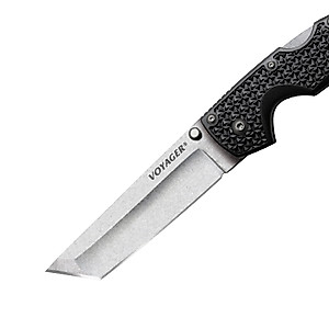 Cold Steel Voyager Large 4" AUS10A Tanto Point Razor-Sharp Blade 5.25" Griv-Ex Handle Everyday Carry Tactical Folding Knife w/Tri-Ad Lock