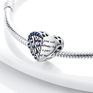 Parmuz 925 Sterling Silver Charm for Bracelet Necklace Dangle Love Mom Ocean travel Butterfly Party Birthday Charm Beads Pendants DIY Jewelry Gift for Women