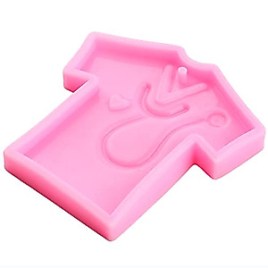 RFGHAC Doctor Theme Resin Molds Nurse Shirt Heart Stethoscope Silicone Keychain Mold Medical Emblem Resin Molds for DIY Handmade Necklace Jewelry Crafting Making Set of 6