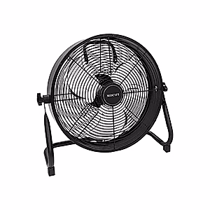 MOCIFI Battery Operated Fan 12-Speed Rechargeable Floor Fan High Velocity Portable Cordless Outdoor Fan, USB Output For Phone, for Camping, Travel, Patio, Indoor, Black, 12 Inch