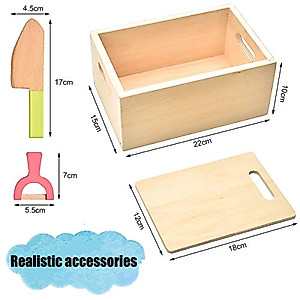 CARLORBO Wooden Play Food for Kids Kitchen - Toys Food Vegetables and Fruit for 2 Year Old Boys Girls Role Pretend Play Early Education Montessori Education