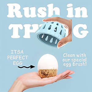 Egg Washer for Fresh Eggs, Silicone Egg Cleaner for Fresh Eggs, Reusable Egg Scrubber for Fresh Eggs, Multifunctional Vegetable/Egg Brush, Simple and Convenient, Easy to Clean(2 Pack, Brown)