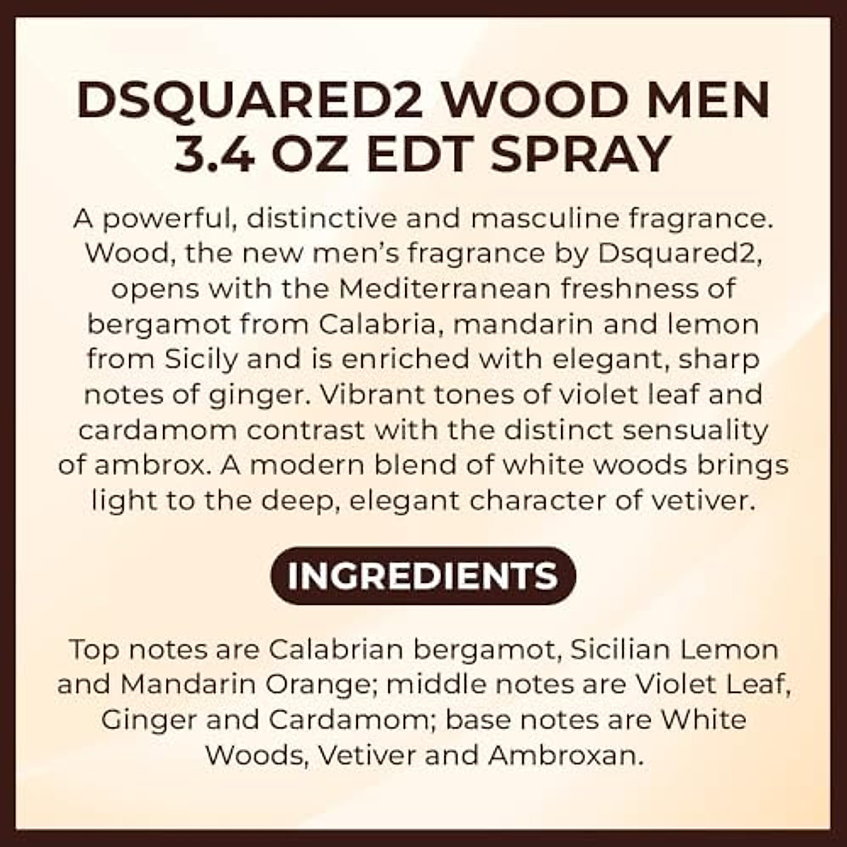 Dsquared2 Wood Men 3.4 oz EDT Spray