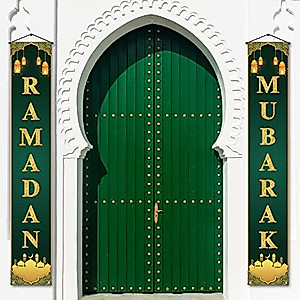 Ramadan Mubarak Porch Banner Iftar Islamic Mosque Muslim Religious Holiday Front Door Sign Wall Hanging Party Decoration