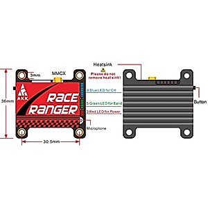 AKK A1819(US Version) 5.8G Long Range VTX FPV Transmitter 200mW/400mW/800mW/1000mW Switchable VTX Support Smart Audio