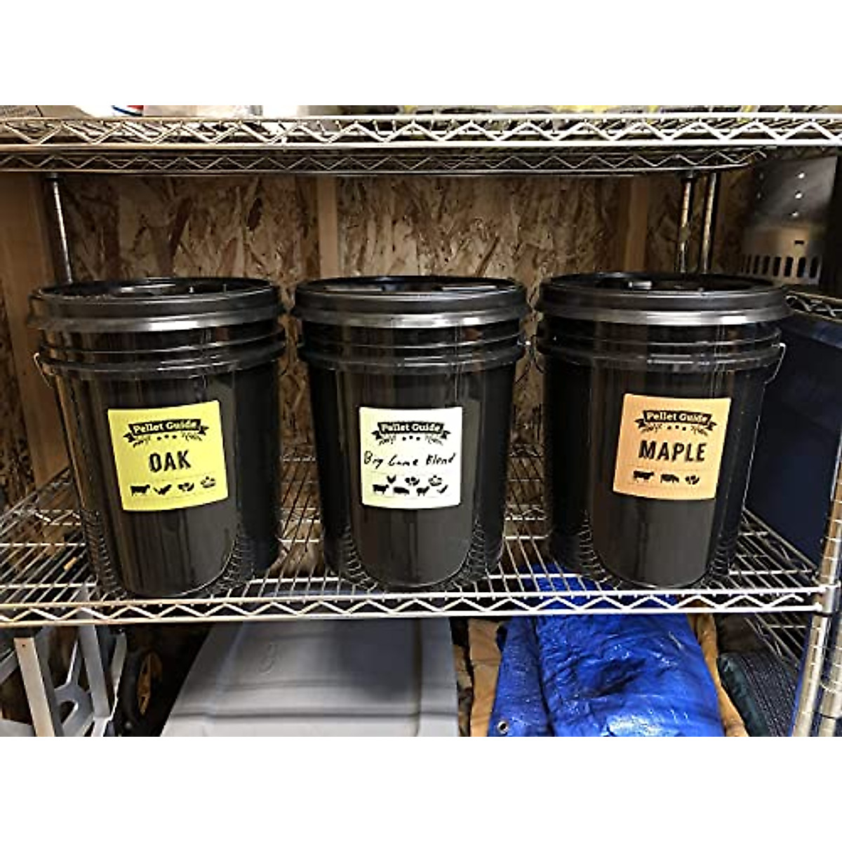 Pellet Smoker Bucket Labels for Smoker Pellet Storage