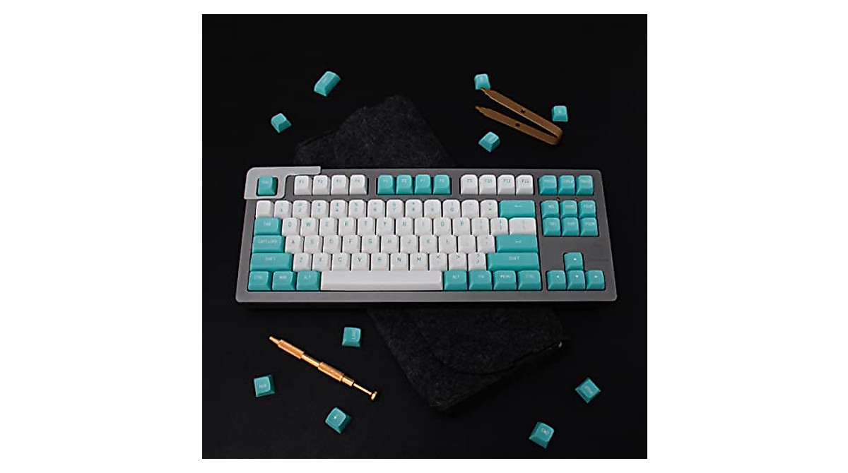 White Green Keycaps Set 150 Keys MSA Profile Double Shot ISO/ANSI ...