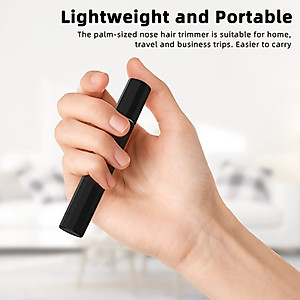 Acorel Nose Hair Trimmer, Professional Painless Battery-Operated Ear and Nose Trimmer Clipper for Man Woman, Portable Pen-Shaped Dual Edge Blades Trimming Tool Easy Cleaning, Black