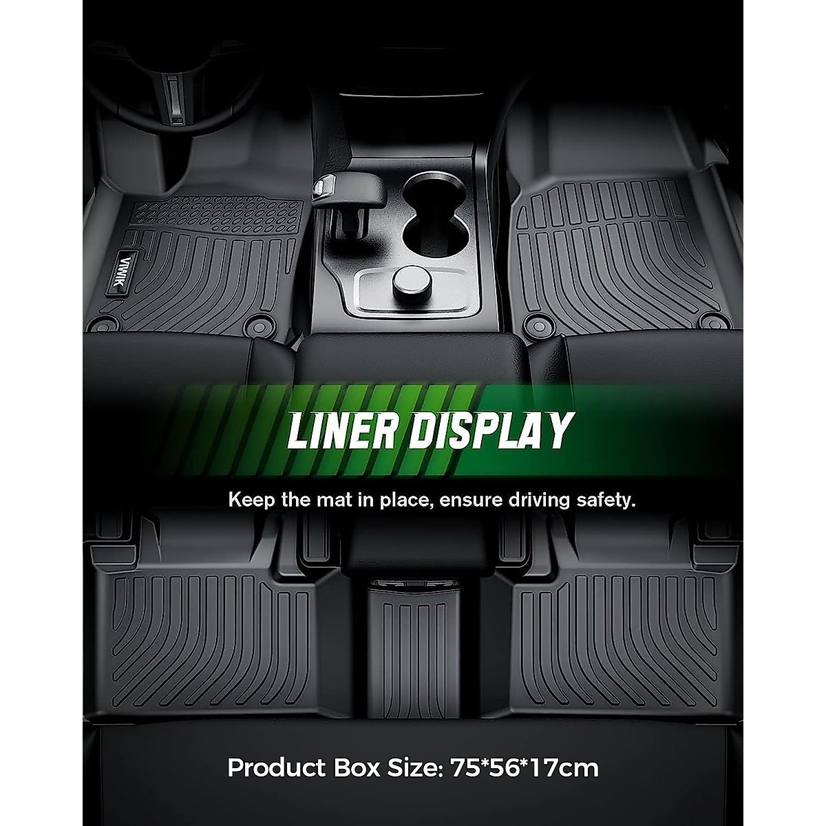 VIWIK Floor Mats Compatible for 2012-2018 Focus, Car Mats All Weather Protection Floor Liners Full Set Include 1th and 2nd Row Front & Rear, TPE Black