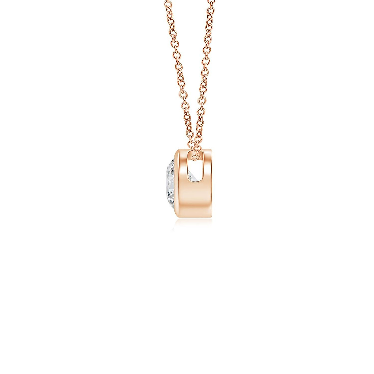 Angara Natural 0.25 Ct Diamond Classic Pendant Necklace for Women in 14K Rose Gold (Color : H | Clarity : SI2) | April Birthstone, Birthday, Anniversary, Wedding Jewelry Gift For Women