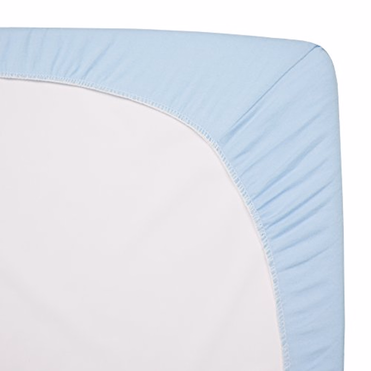 American Baby Company 100% Natural Cotton Jersey Knit 18" x 36" Cradle/Bassinet Sheet - Fitted, Blue, Soft Breathable, for Boys and Girls (Pack of 4)