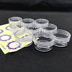 JOYWEE 10gram/10ml Round Clear Empty Container Jars with Clear Screw Lids Bulk for Lip Balms, Makeup Samples - BPA Free (40 Pack, Clear)